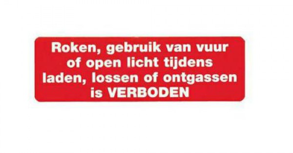Sticker Roken - Vuur Verboden 16 x 5 cm
